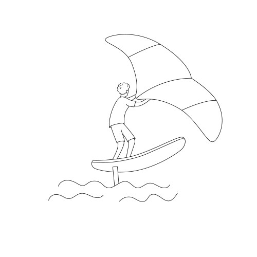 Wing foiling sport Royalty Free Vector Image - VectorStock