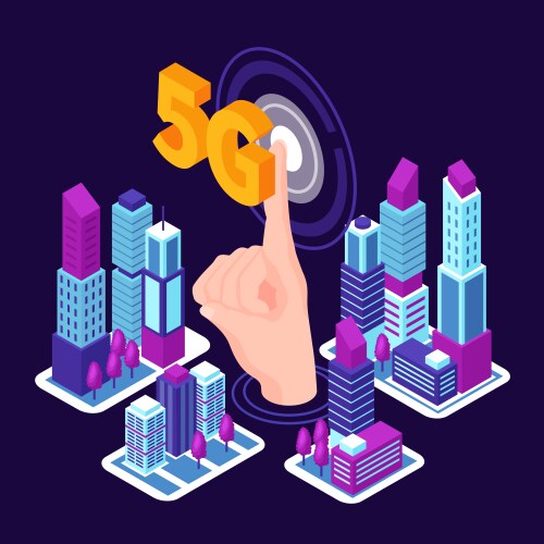 5g smart city composition Royalty Free Vector Image