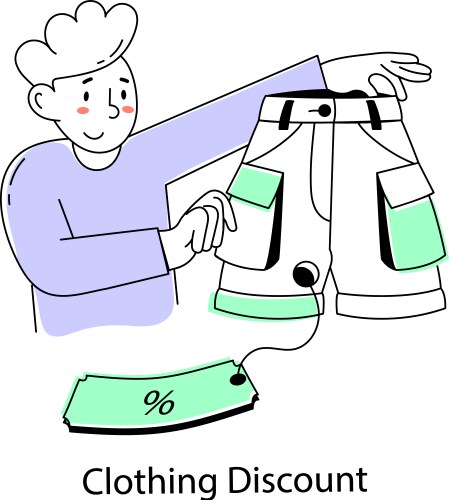 Clothing discount Royalty Free Vector Image - VectorStock
