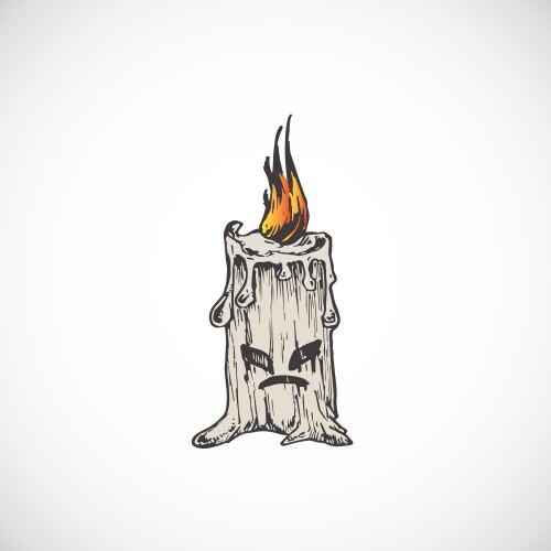 Comic cartoon burning candle Royalty Free Vector Image