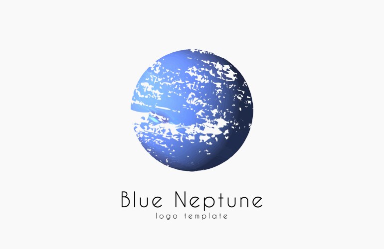 Neptune Planet Logo Planet Neptune With Its Rings Isolated On Black