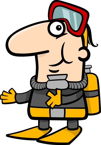 Man doing scuba diving Royalty Free Vector Image