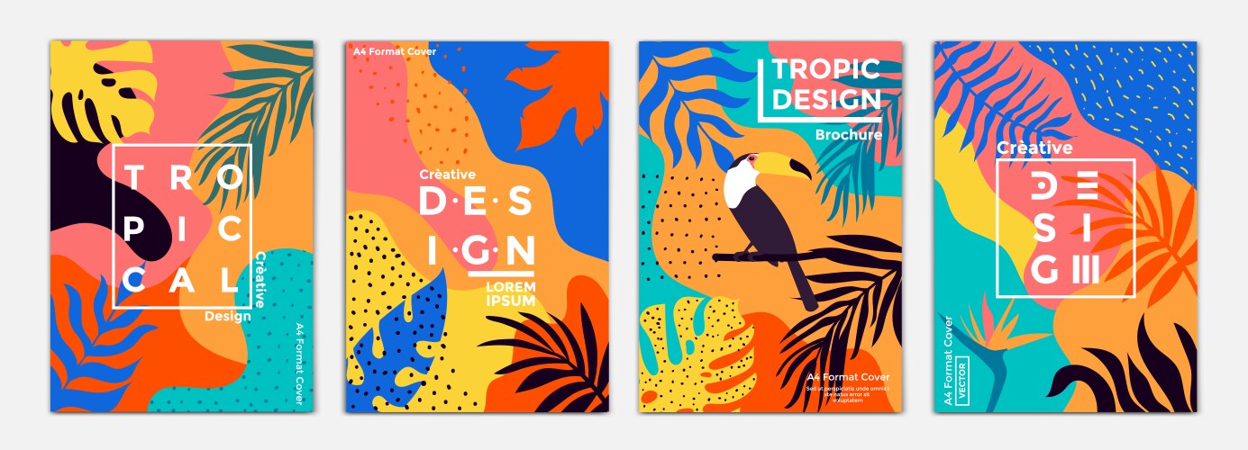 Abstract colorful collage poster design template Vector Image