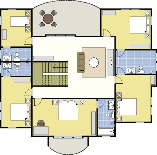 Top view floor plan of the house room Royalty Free Vector