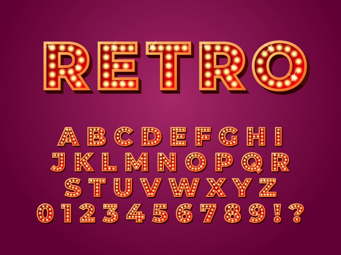 Retro Light Bulb Font Vector Images (over 5,700)