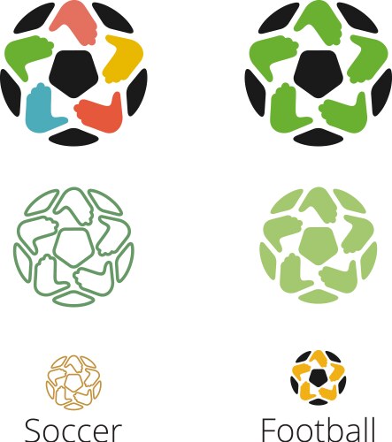 Soccer football emblems design element for logo Vector Image