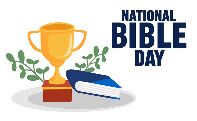 National bible day with a bible Royalty Free Vector Image