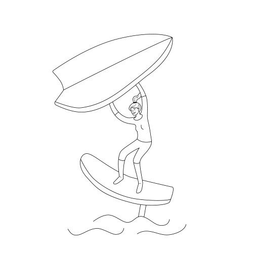 Wing foiling sport Royalty Free Vector Image - VectorStock