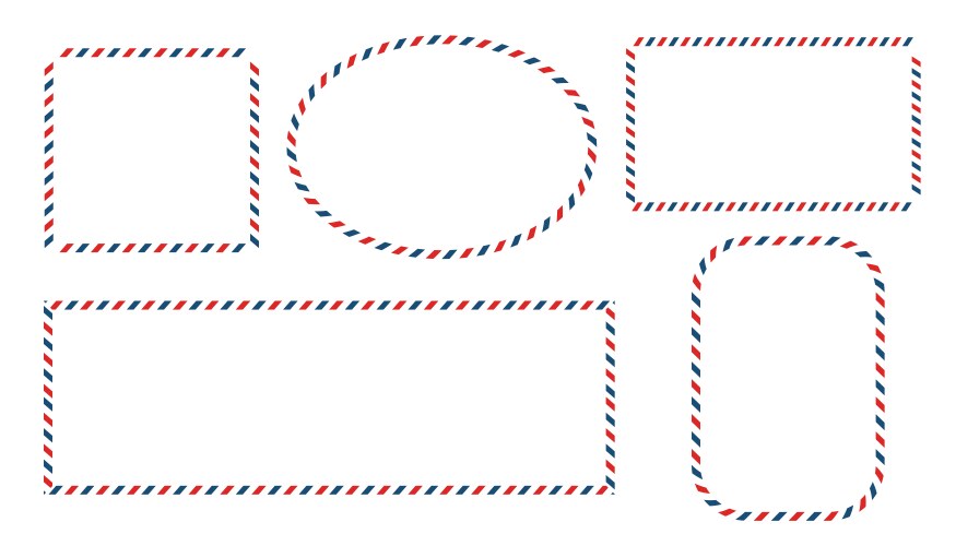 Airmail blank postcard template retro border Vector Image