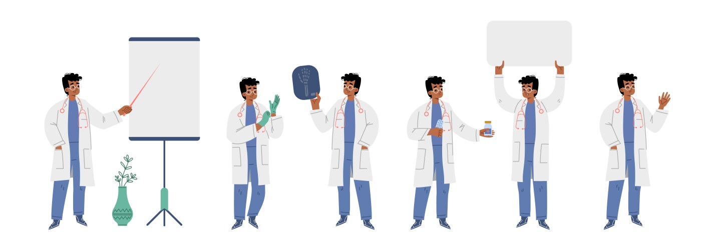 Doctor set Royalty Free Vector Image - VectorStock