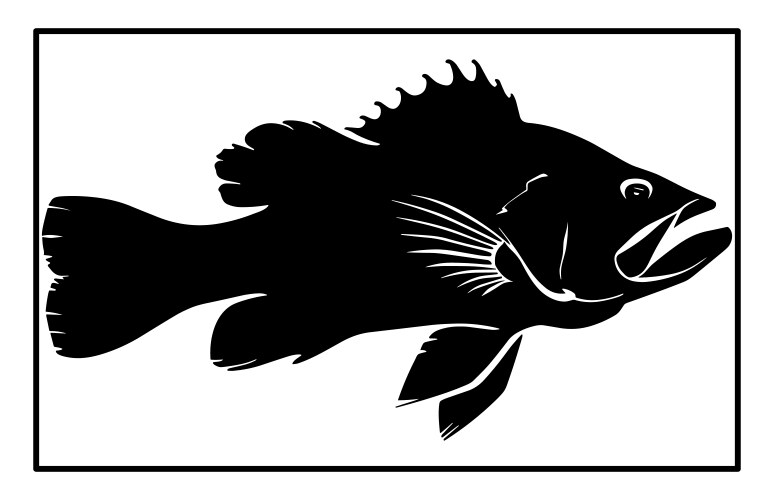Grouper fish logo template silhouette Royalty Free Vector