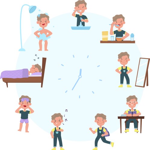 Daily routine Royalty Free Vector Image - VectorStock