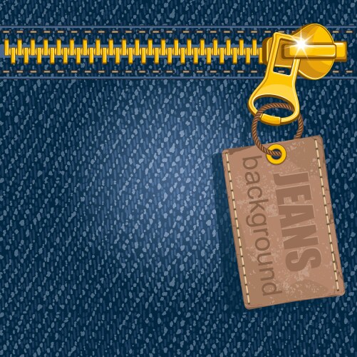 Jeans background and heart with zipper Royalty Free Vector