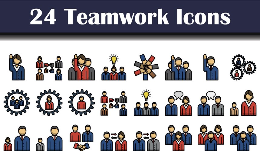 Teamwork icon set Royalty Free Vector Image - VectorStock