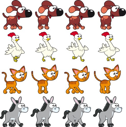 Character Walking Animation Frames Vector Images (over 300)
