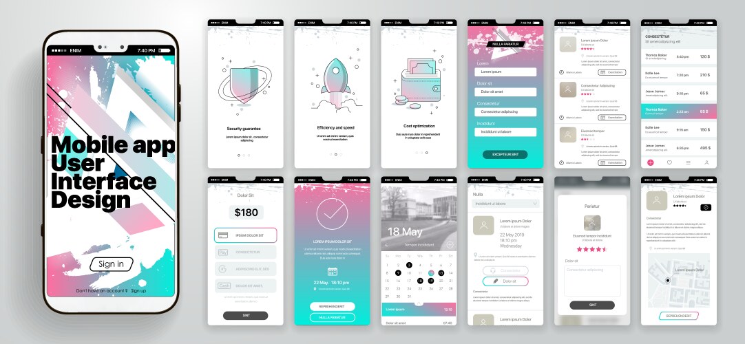Ui ux design camera app for mobile shooting modes Vector Image