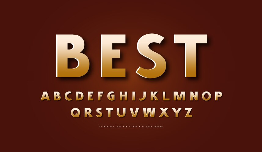Golden alphabet letters font type Royalty Free Vector Image