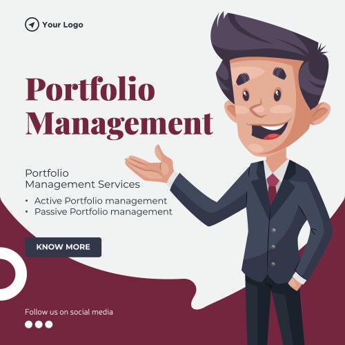 Portfolio management portrait template design Vector Image