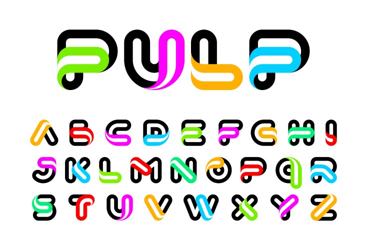 Font a to z alphabet Royalty Free Vector Image