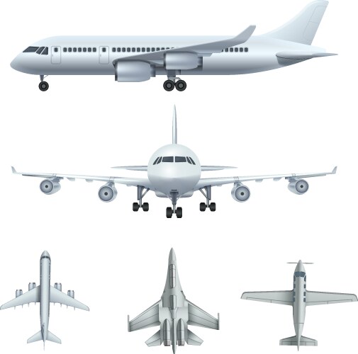 Realistic passenger aircraft with turbines Vector Image