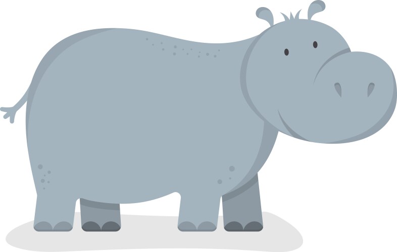 Adorable hippo with a friendly expression Vector Image