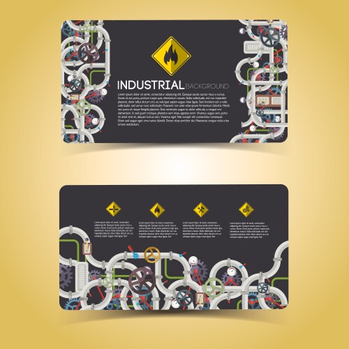 Industrial machinery horizontal banners Royalty Free Vector