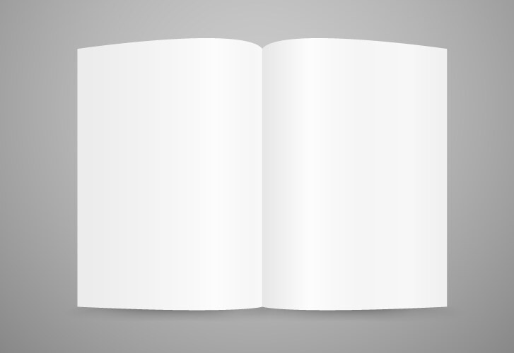 Open blank clear old book on white background Vector Image