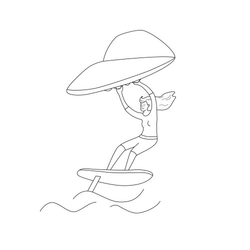 Wing foiling sport Royalty Free Vector Image - VectorStock