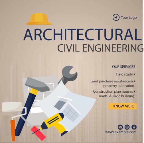 Architectural civil engineering banner design Vector Image