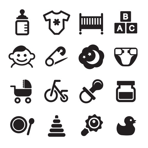 Baby icon set Royalty Free Vector Image - VectorStock