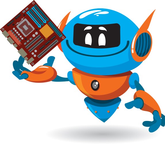 Funny employee man working with computer cartoon Vector Image Funny employee man working with computer cartoon Vector Image