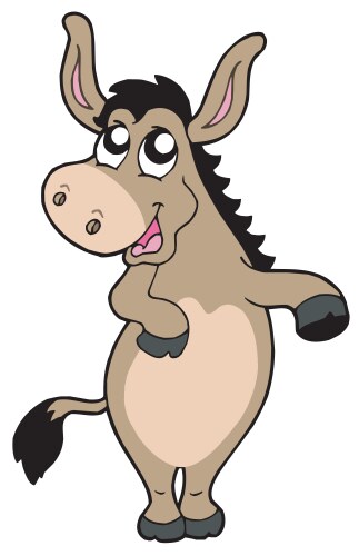 Cartoon funny donkey Royalty Free Vector Image