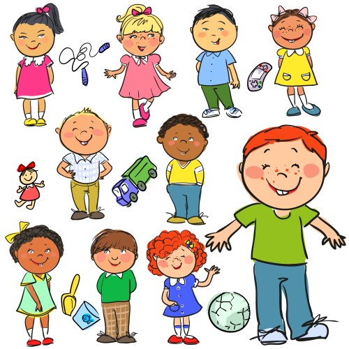 Preschool Kids Black and White Clip Art Vector Images (over 4,800)
