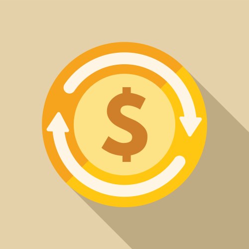 Money circulation concept with dollar coin Vector Image