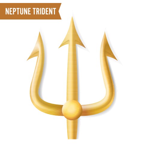 Trident isolated weapon of satan and devil spear Vector Image