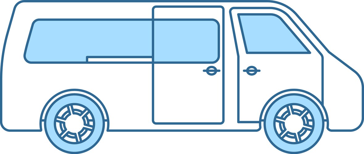 Wire-frame commercial cargo van the layers Vector Image