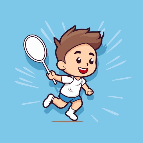 Badminton player cartoon character design Vector Image