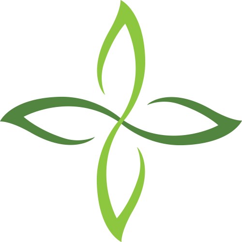 Iris flower logo design Royalty Free Vector Image