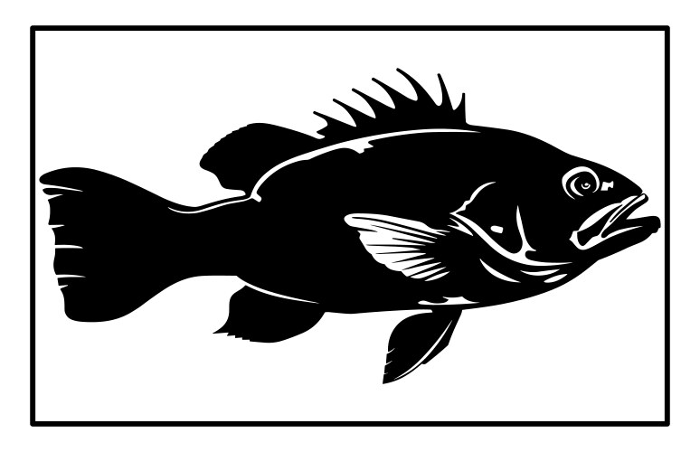 Grouper fish logo template silhouette Royalty Free Vector