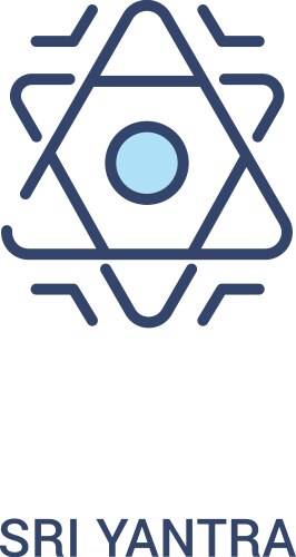 Blue Sri Yantra Symbol Royalty Free Vector Image