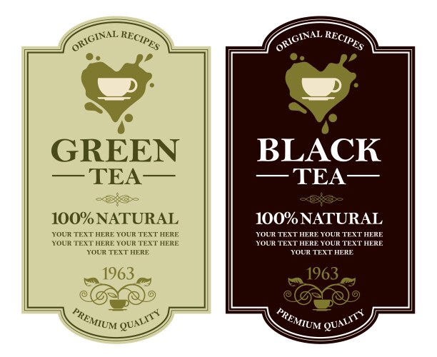 Tea labels set Royalty Free Vector Image - VectorStock