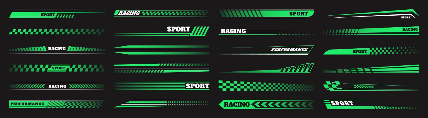 Sport car decal stripes speed lines racing Vector Image