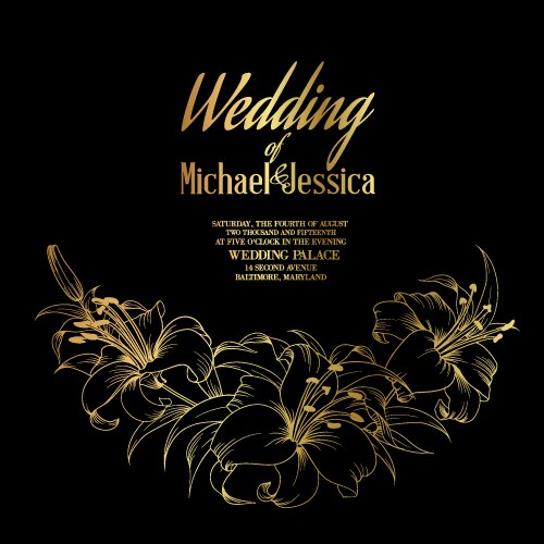 Royal invitation background in golden premium Vector Image