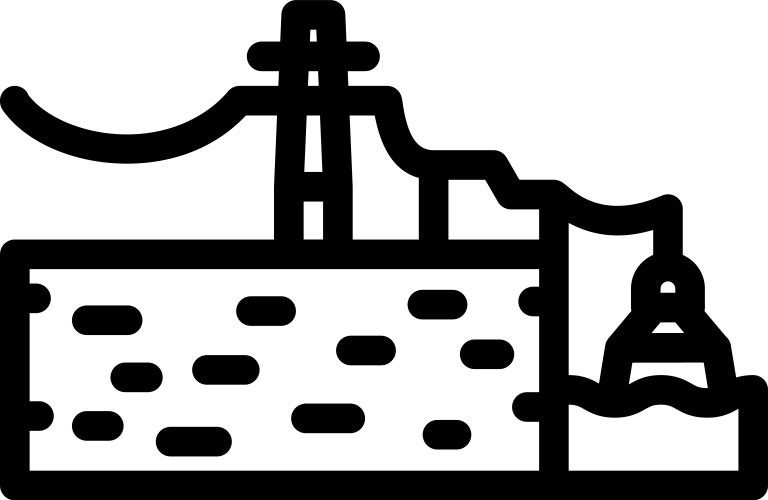 Wave transmission tidal power isometric icon Vector Image