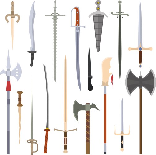 Medieval weapons ancient protection warrior Vector Image