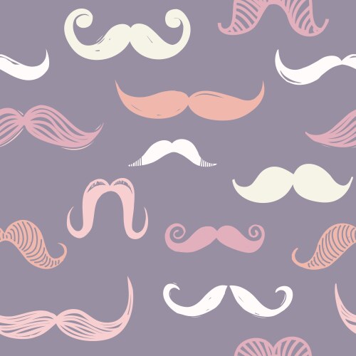 Colorful moustache symbols seamless pattern Vector Image