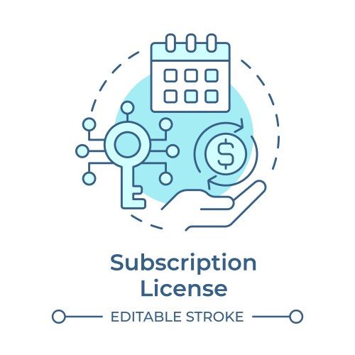 Perpetual license multi color concept icon Vector Image