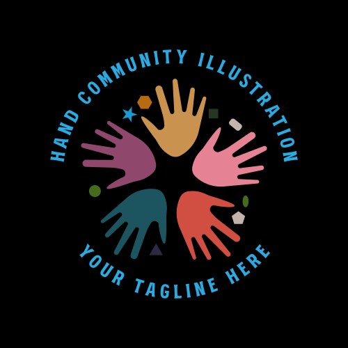 Circular hand for community unity charity Vector Image