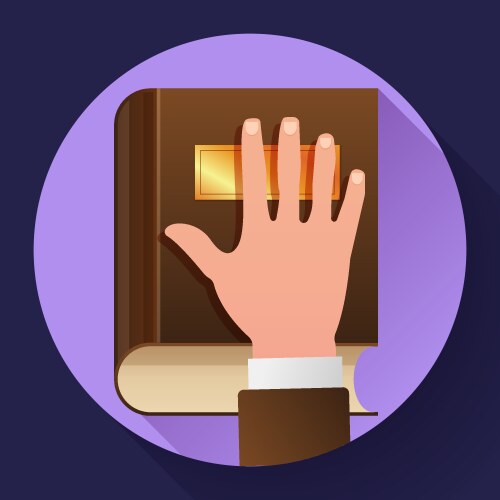 Hand Taking Oath on Constitution Royalty Free Vector Image