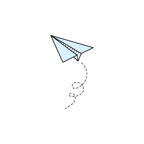 Cartoon paper airplane logo of the aircraft made Vector Image